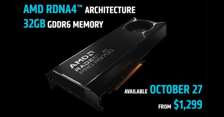 AMD Launches Radeon AI PRO R9700 Graphics Card with 32GB Memory to ...
